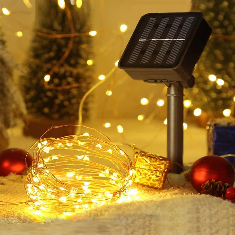 LUCES NAVIDEÑAS CON PANEL SOLAR - 25 METROS – YAEN CASA